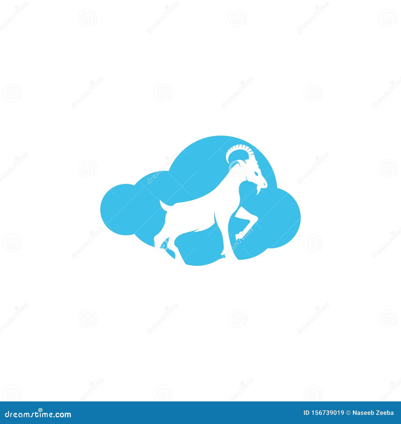 Goat and Cloud Logo Design. Stock Vector - Illustration of jumping ...