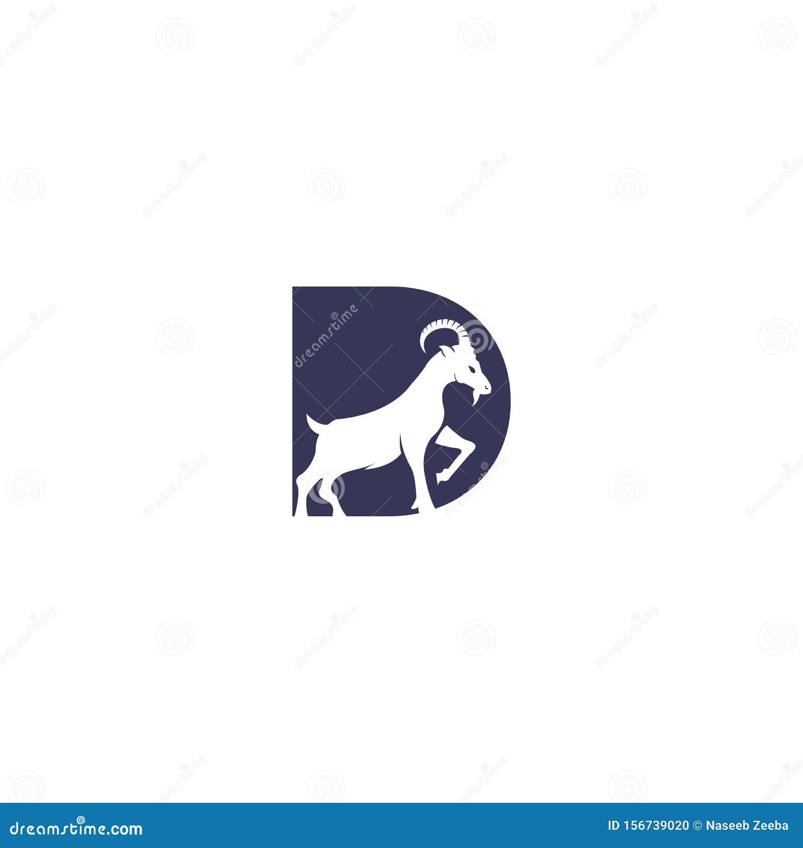 Letter D and Goat Logo Template Design. Stock Vector - Illustration of ...