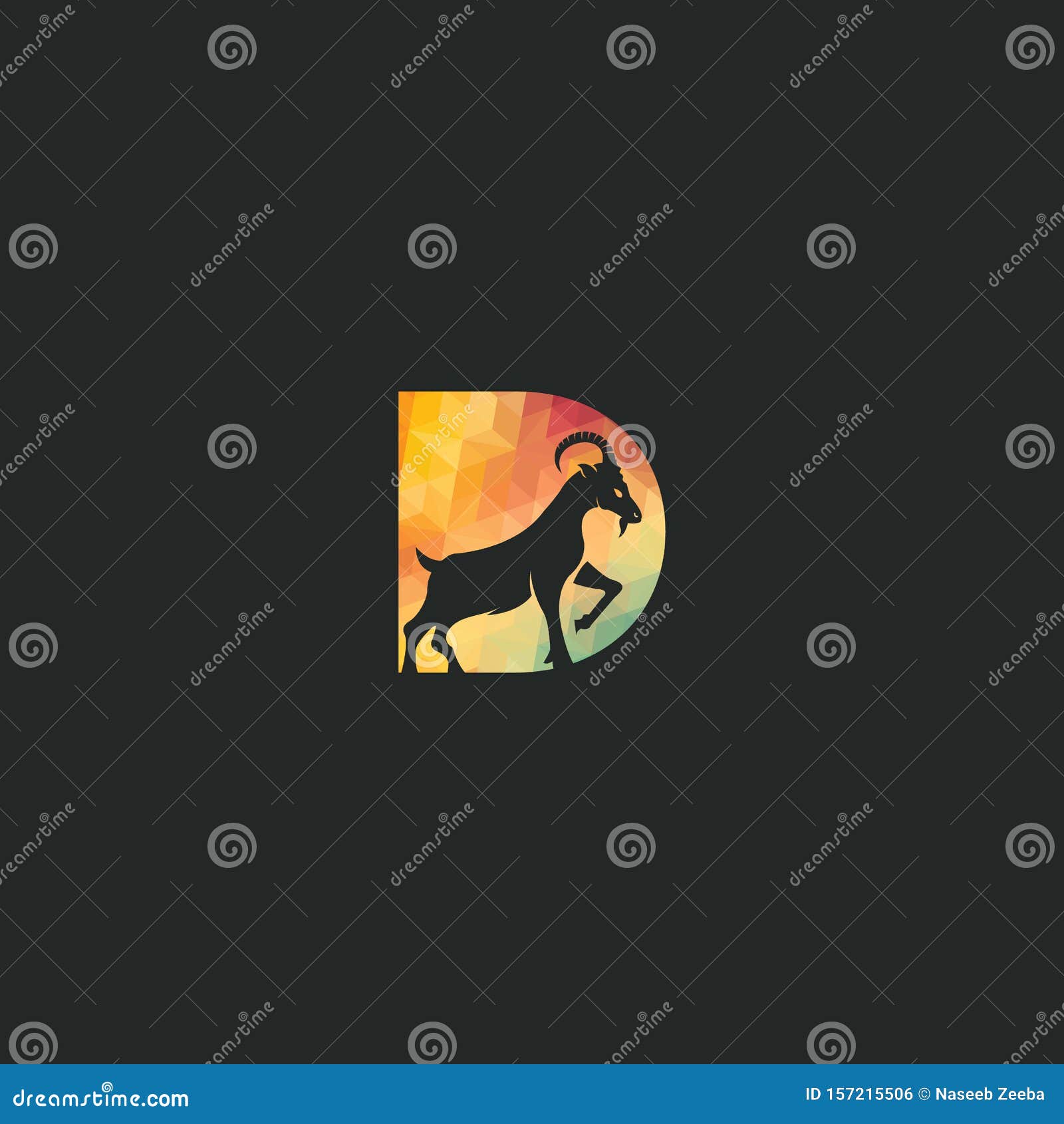 Letter D and Goat Logo Template Design. Stock Vector - Illustration of ...