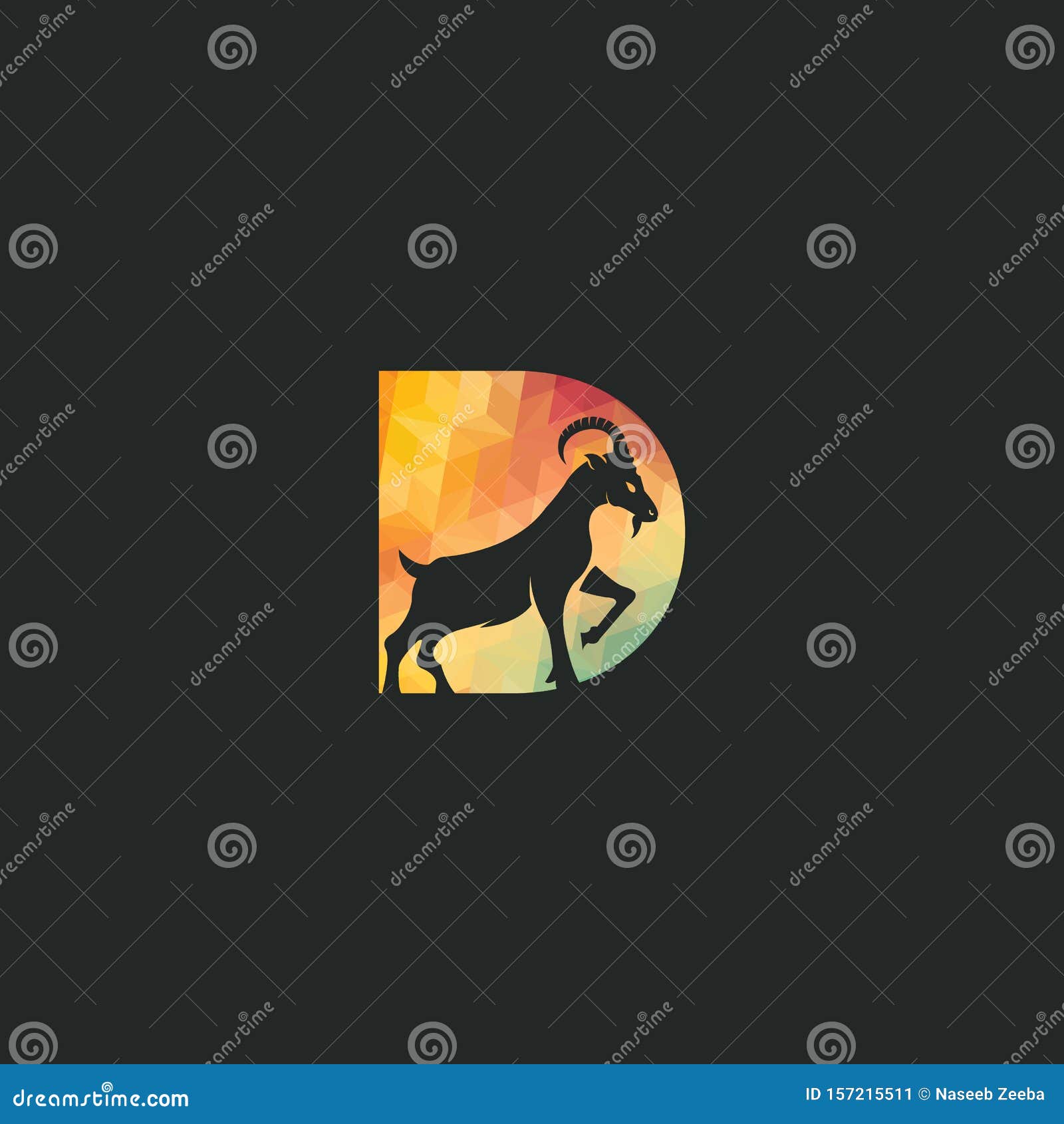 Letter D and Goat Logo Template Design. Stock Vector - Illustration of ...
