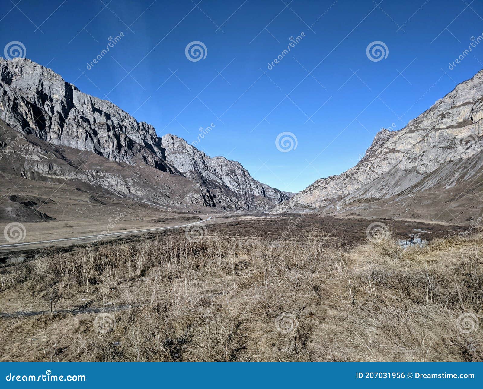 Mountain Gorge on the Background of Blue Sky Stock Photo - Image of ...