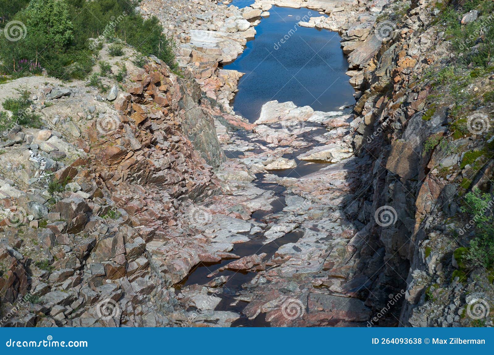 Mountain Gorge with a Dry River on a Summer Sunny Day Stock Photo ...