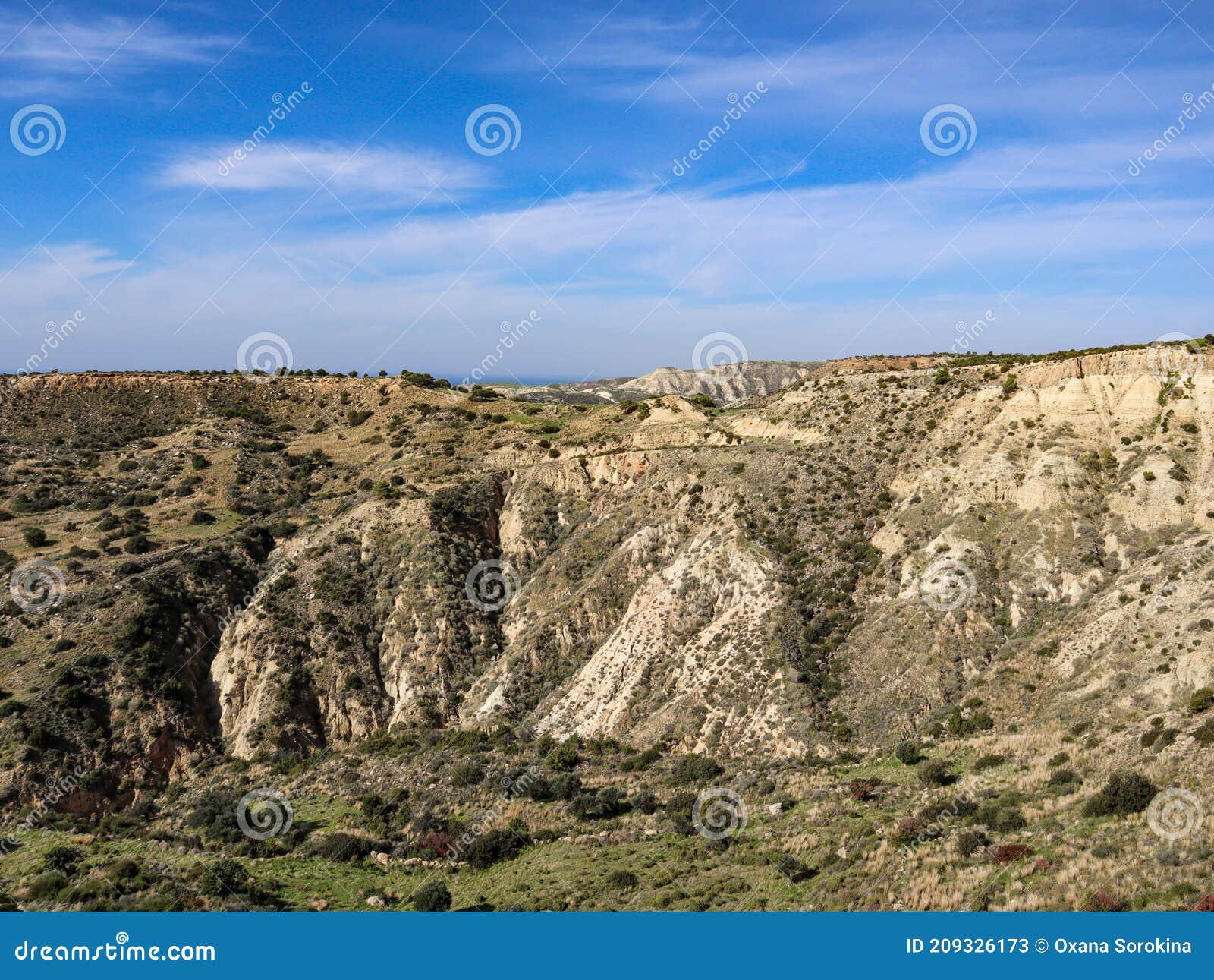 A Mountain Gorge with Low Vegetation in an Inaccessible Area Stock ...