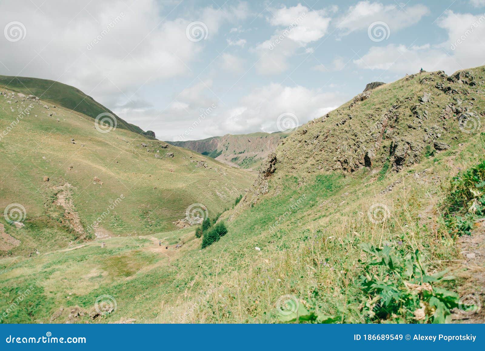 Mountain Green Grass Valley. Stock Image - Image of grass, summer ...