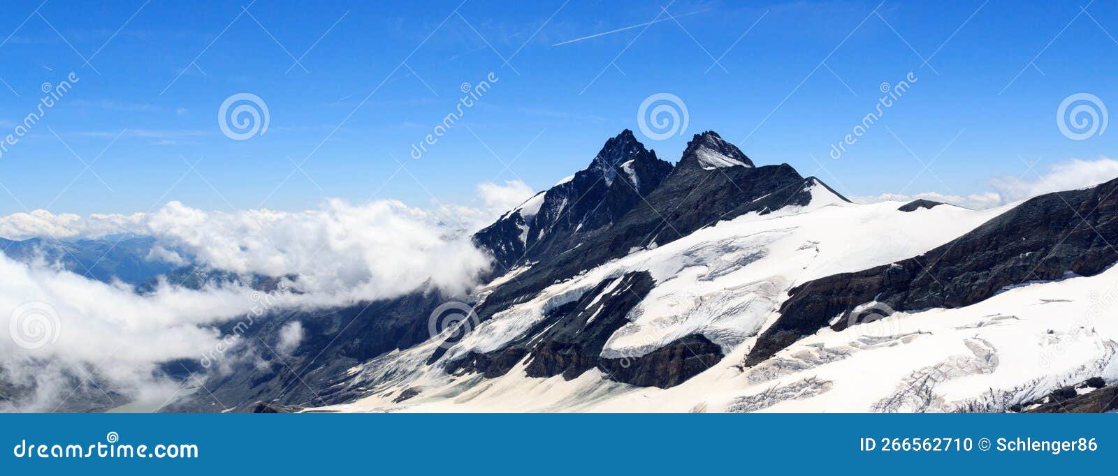 Mountain Grossglockner and Glacier Pasterze Panorama in Glockner Group ...