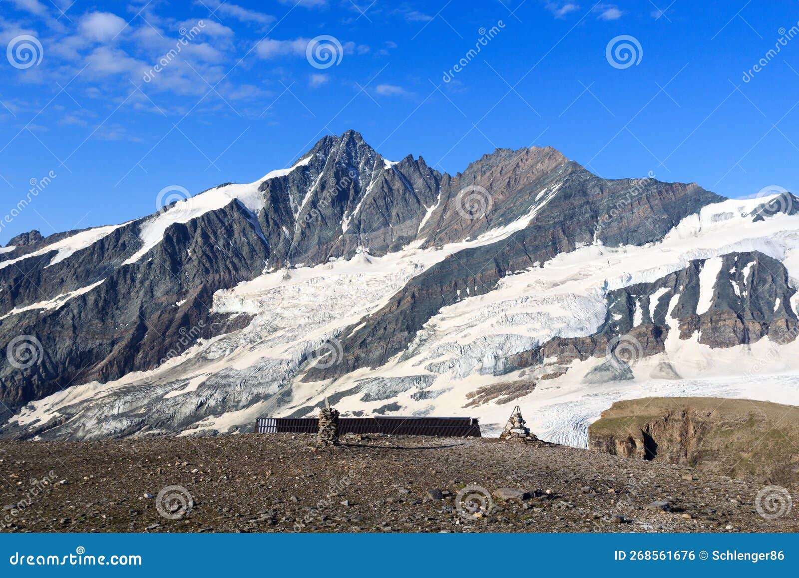 Mountain Grossglockner and Glacier Pasterze Panorama in Glockner Group ...