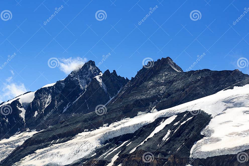 Mountain Grossglockner Panorama in Glockner Group, Austria Stock Photo ...