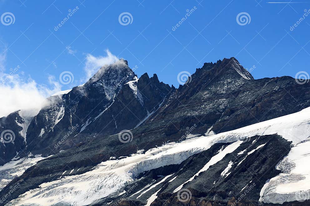 Mountain Grossglockner Panorama in Glockner Group, Austria Stock Image ...