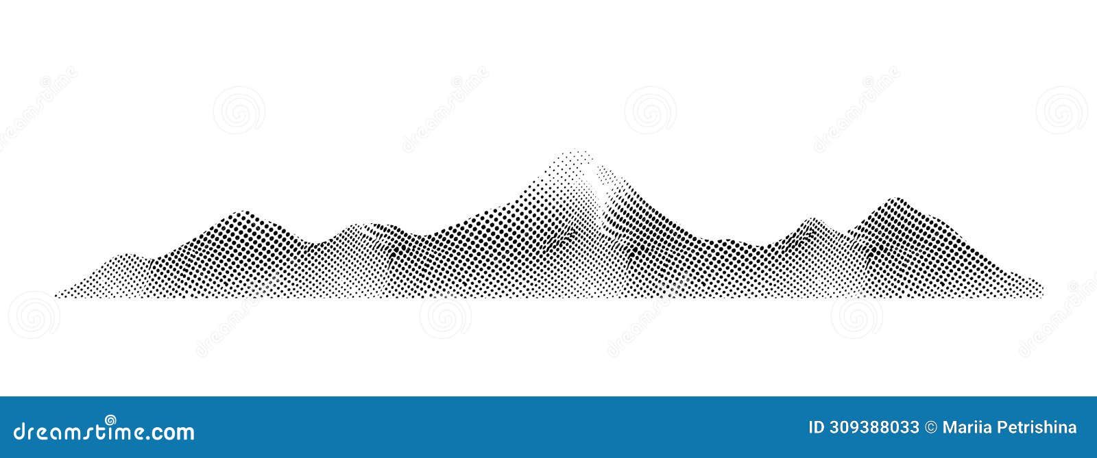 Mountain Halftone Dot Texture Vector Abstract Background. Summit Noise ...