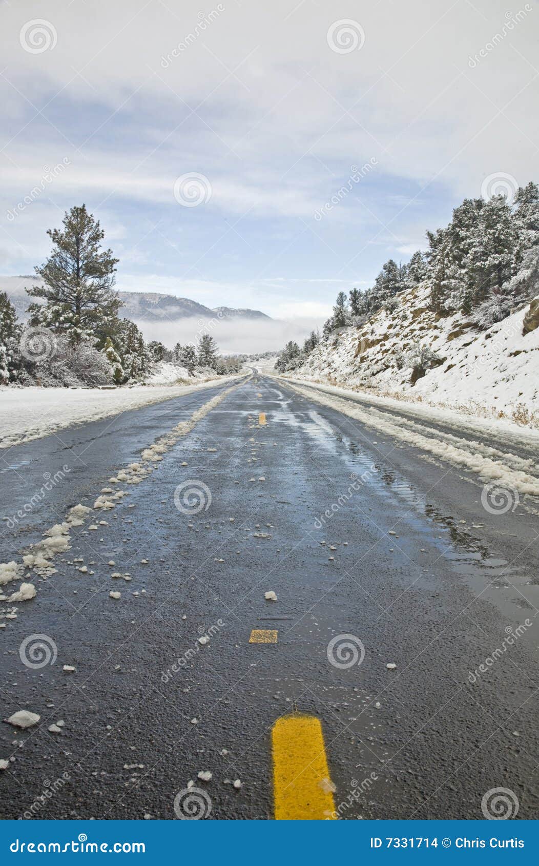 Mountain Highway in Winter stock photo. Image of empty - 7331714