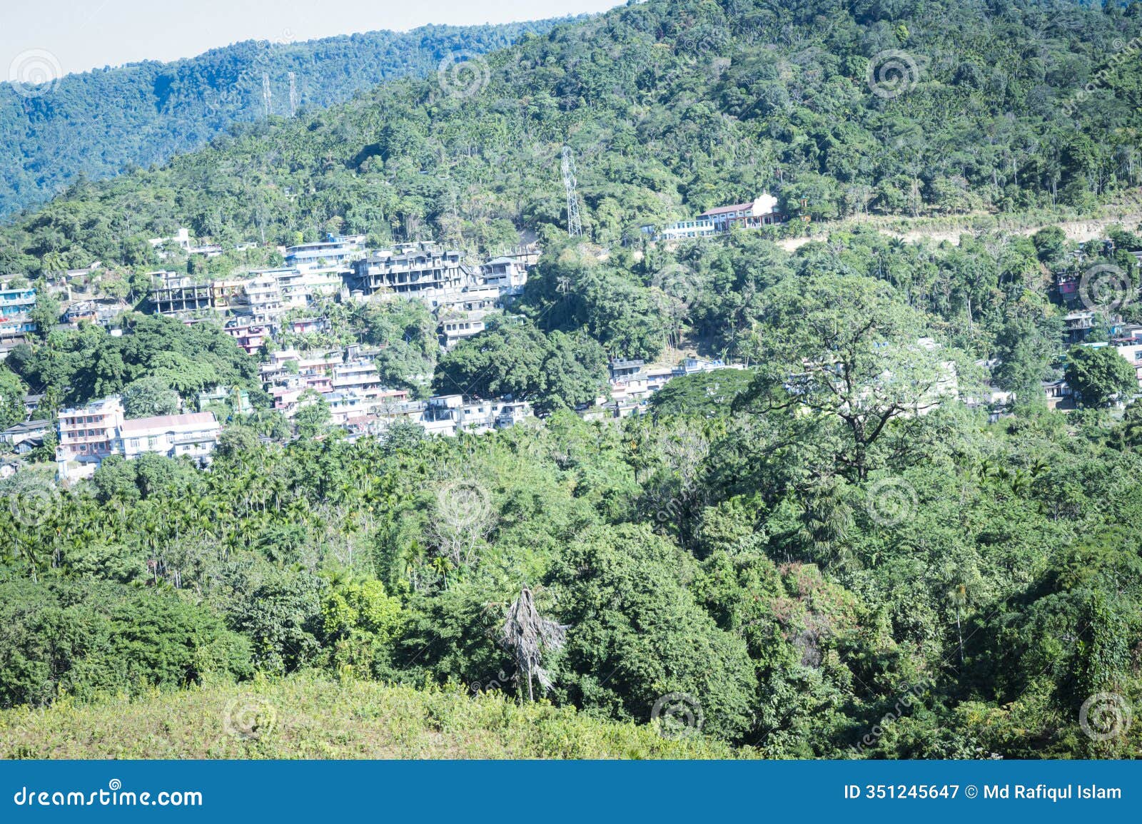 Mountain Hill View of Jaflong Bangladesh Stock Illustration - Illustration of landscape, tree ...