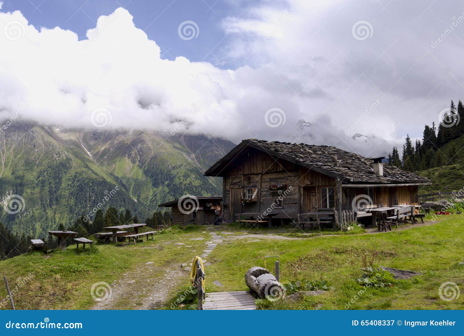 Mountain Hut Austrian Alps Tirol Stock Image - Image of shelter ...
