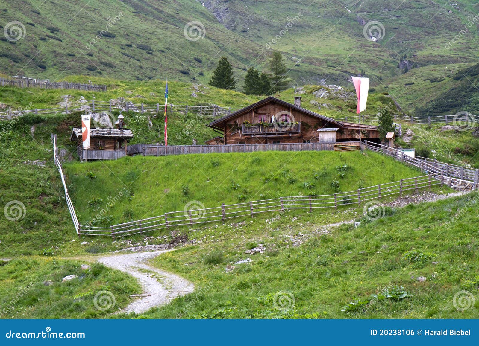 Mountain Hut in South Tyrol, Italy Stock Photo - Image of valley ...
