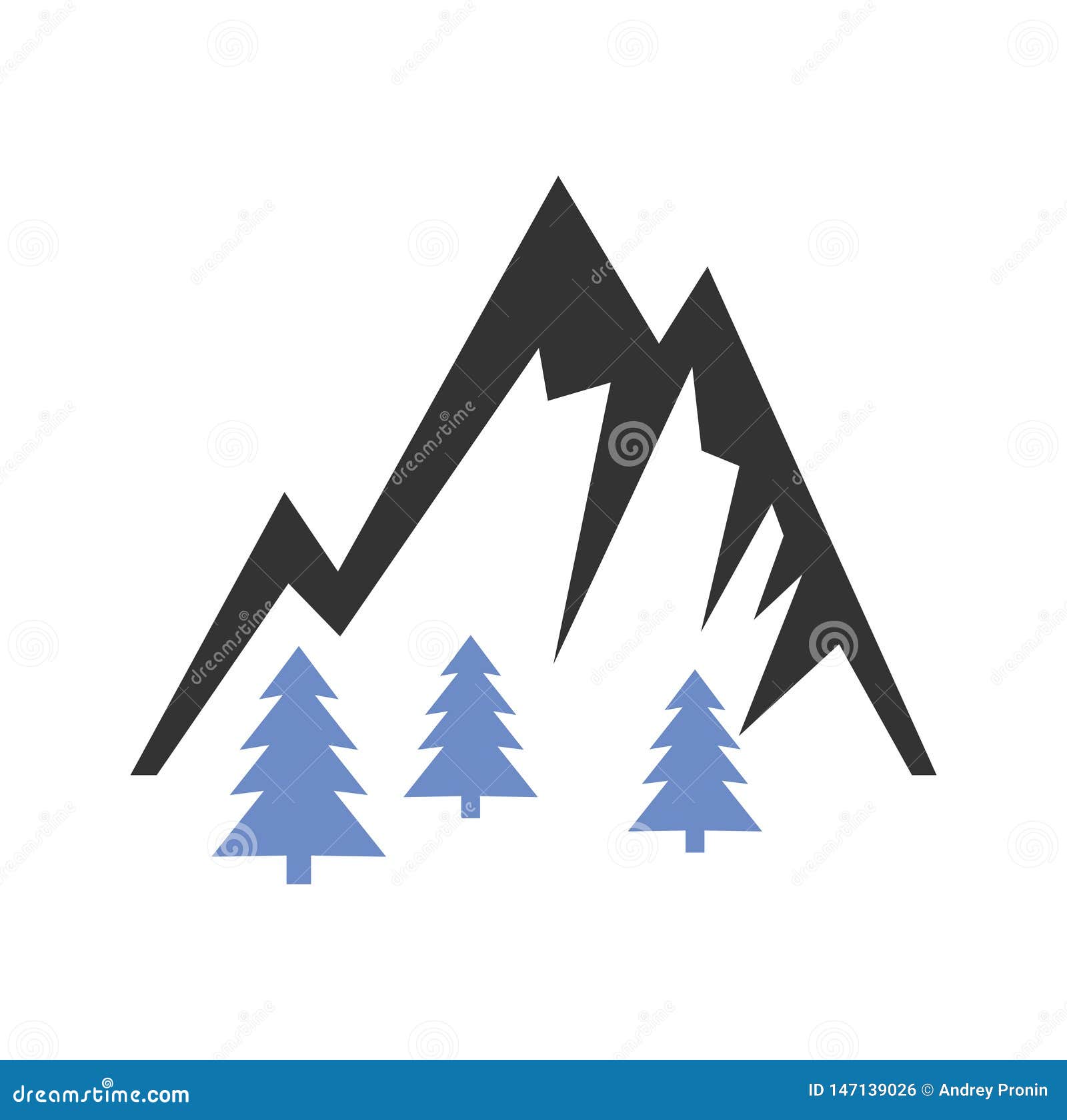 Mountain Icon on Background for Graphic and Web Design. Simple Vector ...