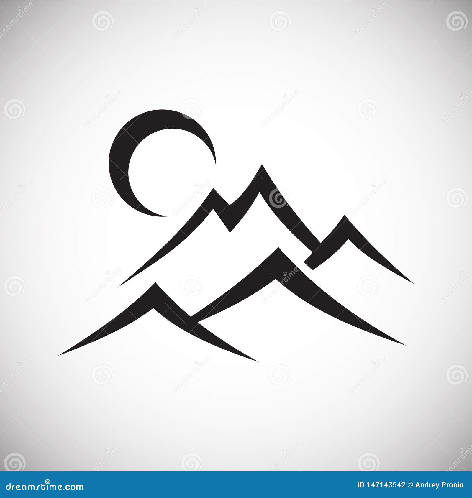 Mountain Icon on Background for Graphic and Web Design. Simple Vector ...
