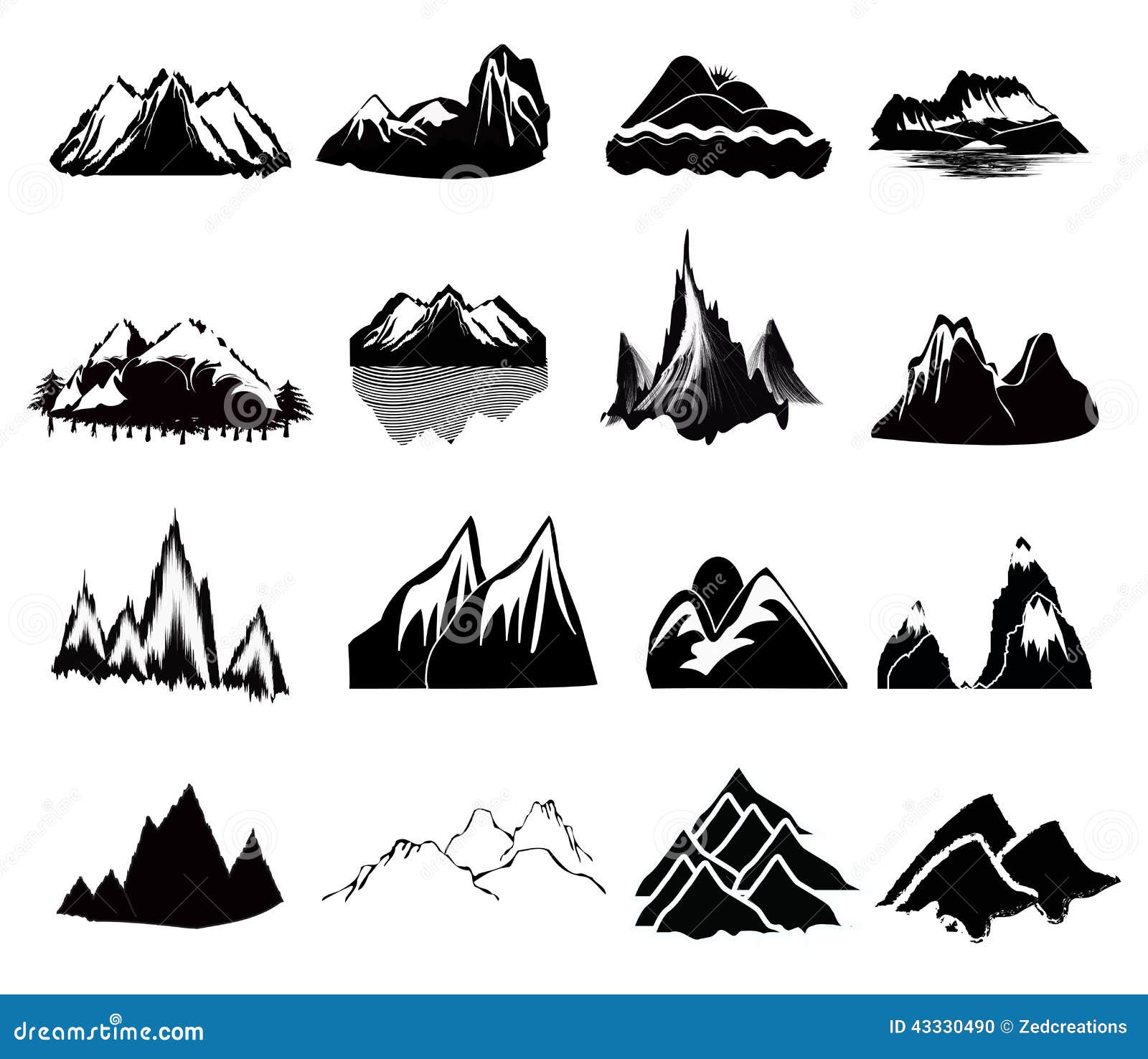 Mountain Icons stock vector. Illustration of abstract - 43330490