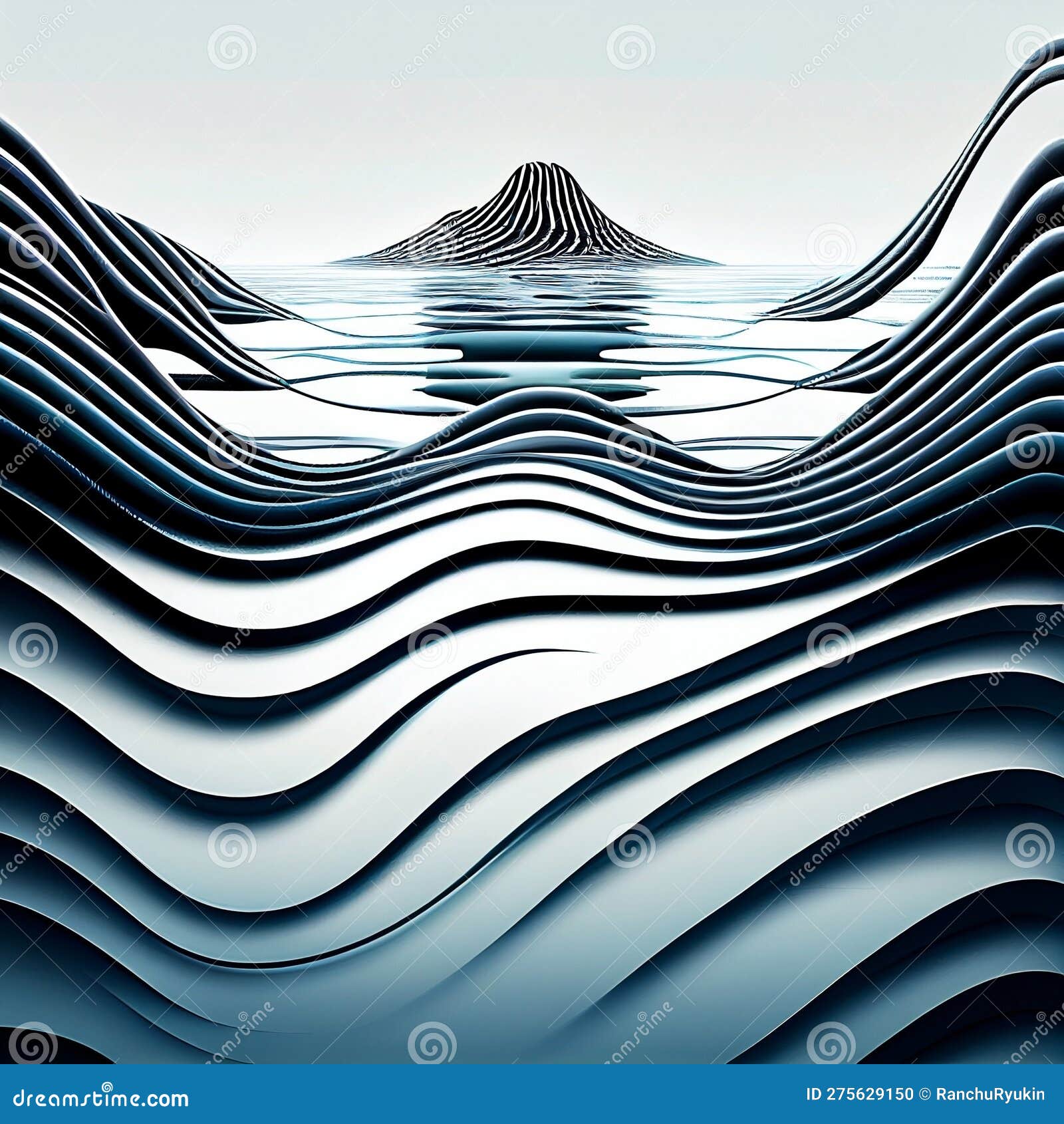 Mountain Illustration with Simplicity Visual Lines Stock Illustration ...