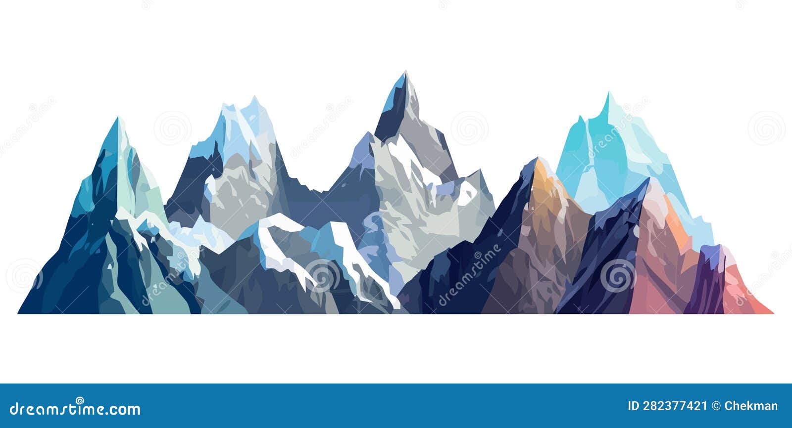 Mountain Image. Cute Rocky Peaks in Flat Style Stock Vector - Illustration of hill, silhouette ...