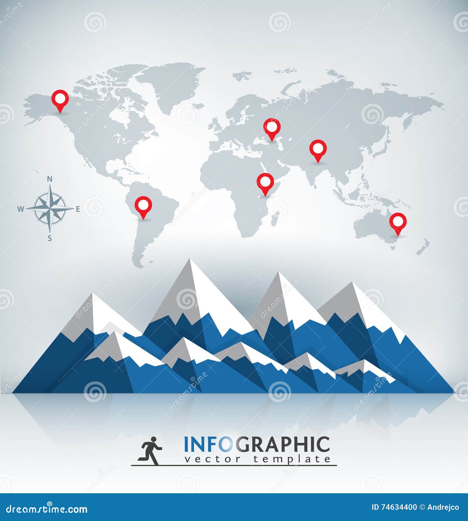 Mountain Infographic Diagrams And Charts Icons. Vector Illustration ...