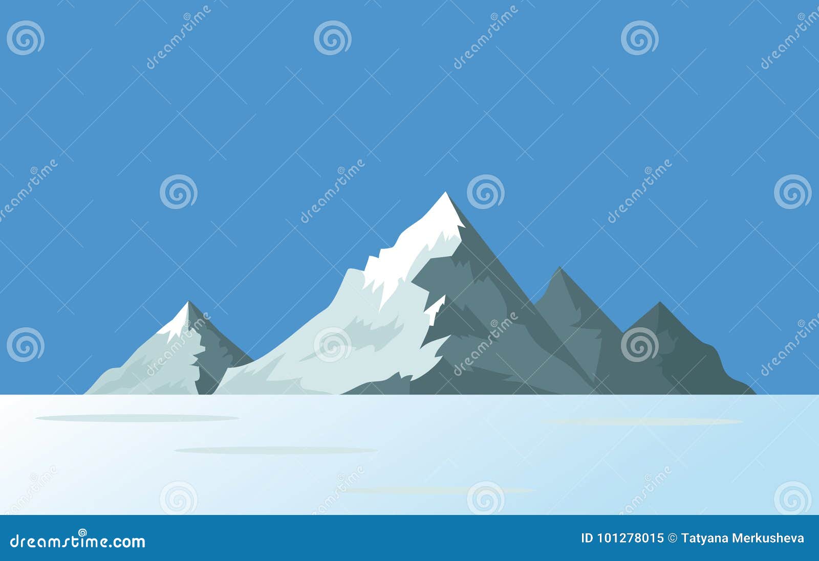 Mountain Islands in the Ocean or Sea. Vector Illustration. Stock Vector ...