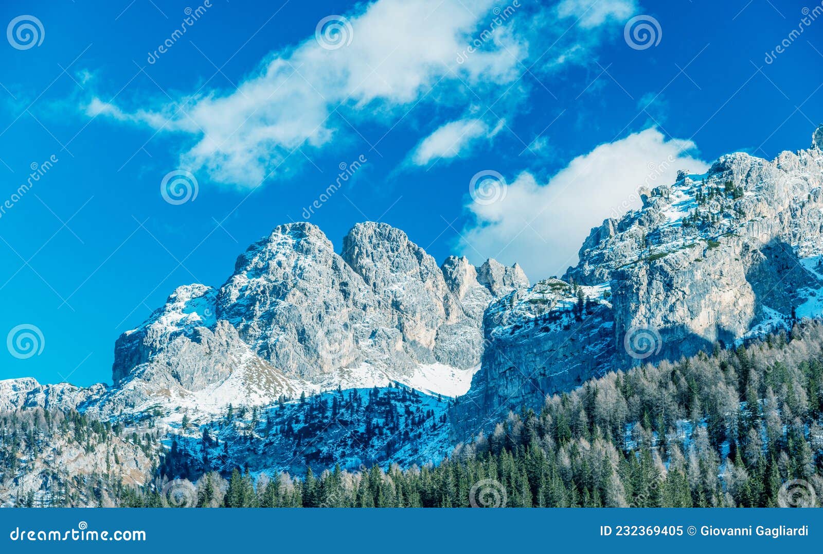 Mountain of Italian Alps in Winter Stock Image - Image of nature, range ...