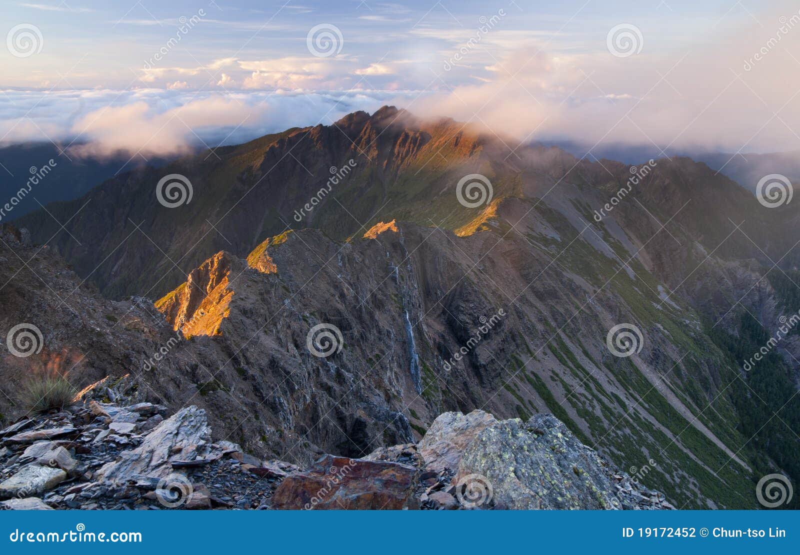 Mountain Jade South Peak in Dawn. Stock Photo - Image of nature ...