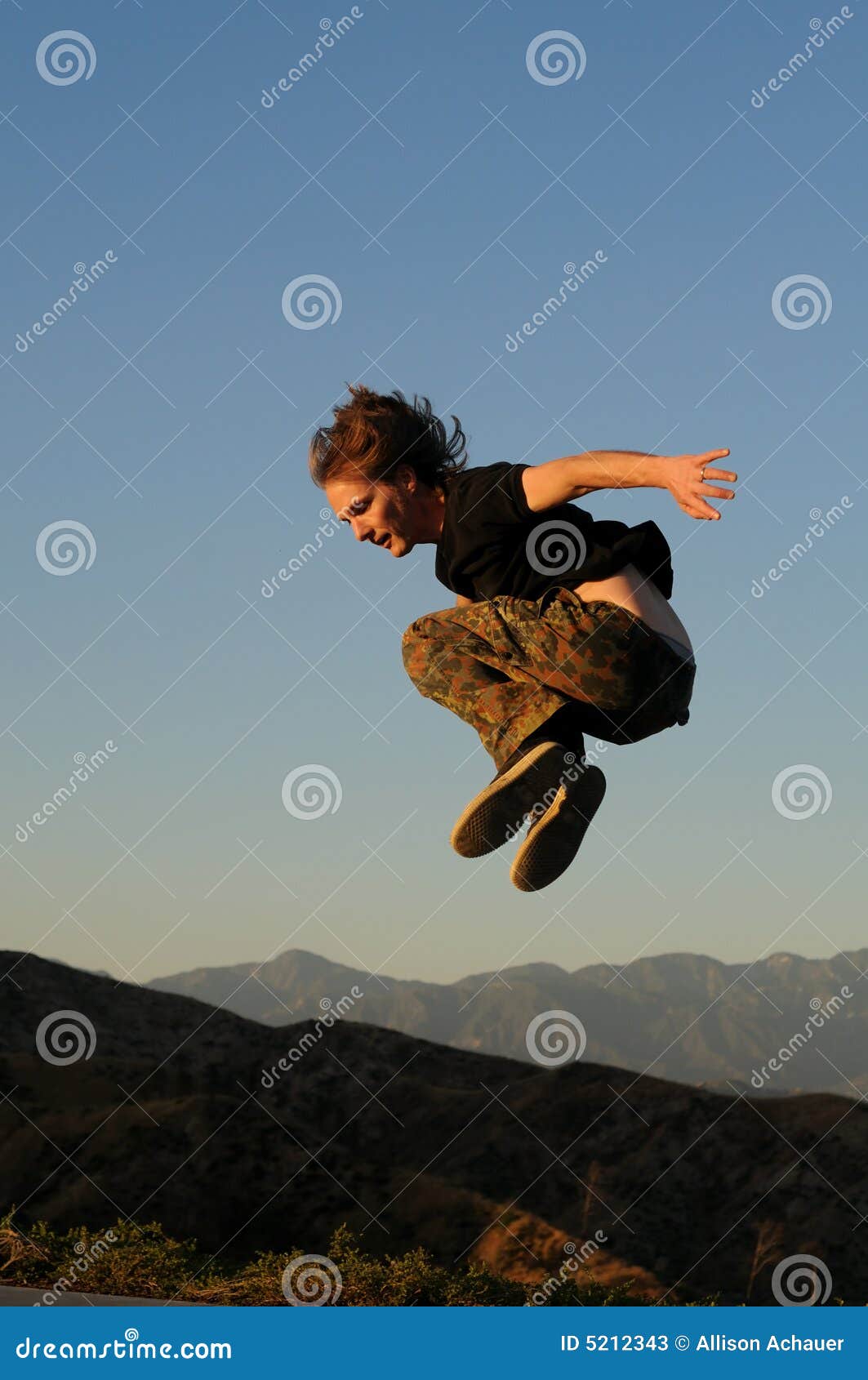 Mountain Jump stock image. Image of lifestyle, athlete - 5212343