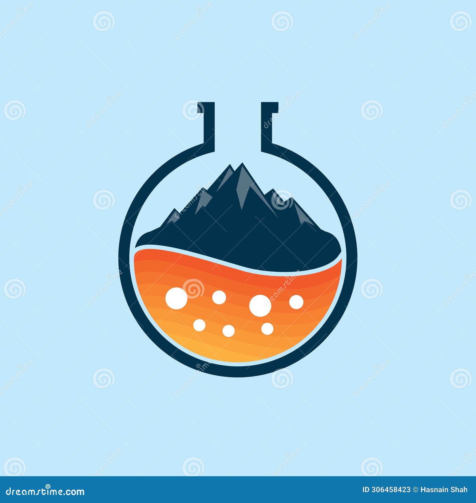 Mountain in Lab Glass Vector Logo Template Design Stock Illustration ...