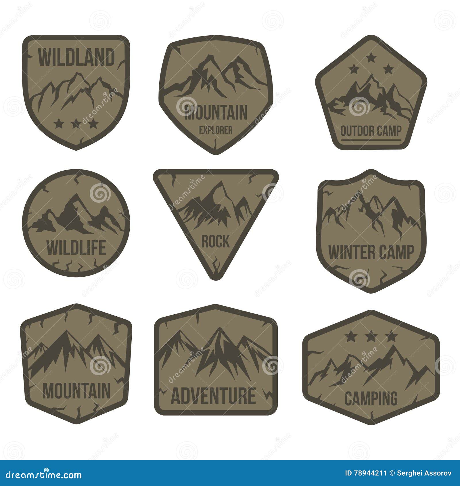 Mountain Labels in Vintage Style Stock Vector - Illustration of ...