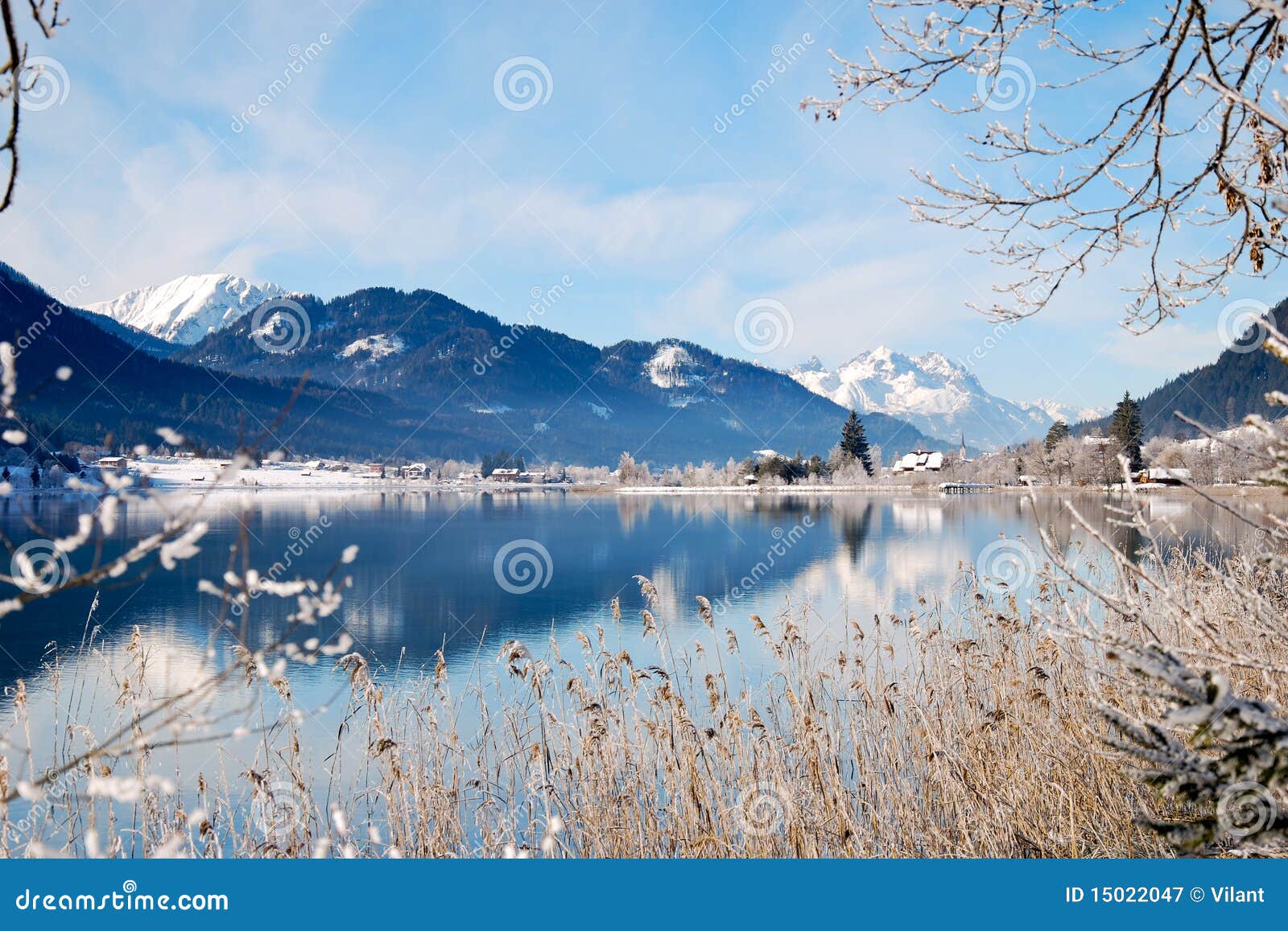 Mountain Lake in Alps with Scenic Reflection Stock Image - Image of ...