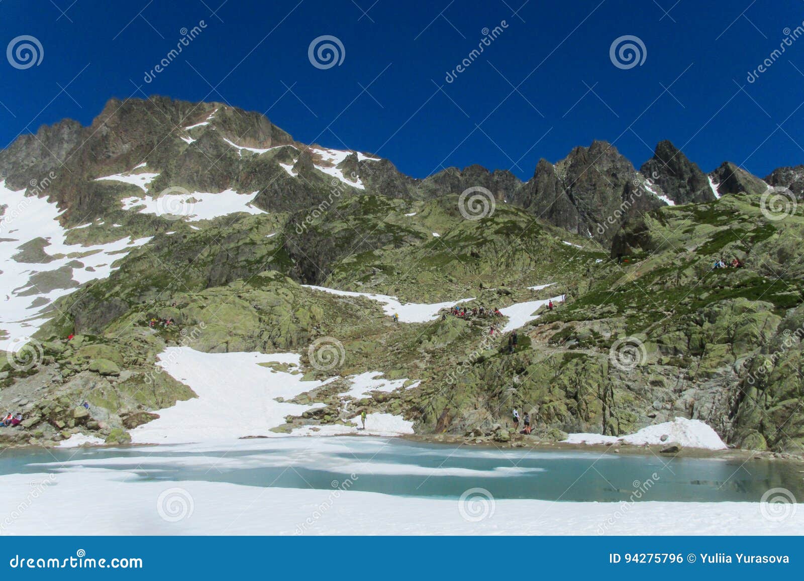 Beautiful Landscape With Lake In Chamonix, France Stock Photo ...