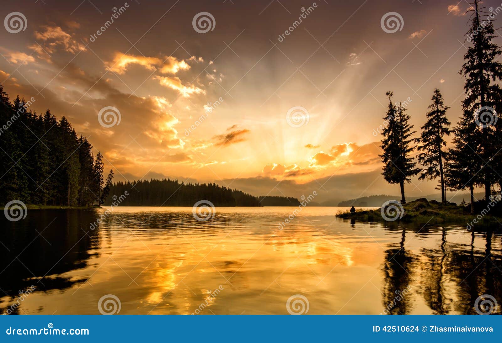 Mountain lake at down stock photo. Image of morning, clean - 42510624