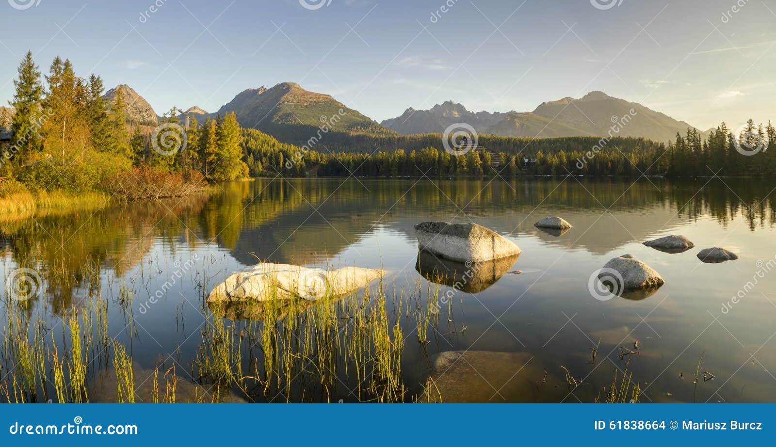 Mountain Lake.High Resolution Panorama of the Lake in Strbske Pleso ...