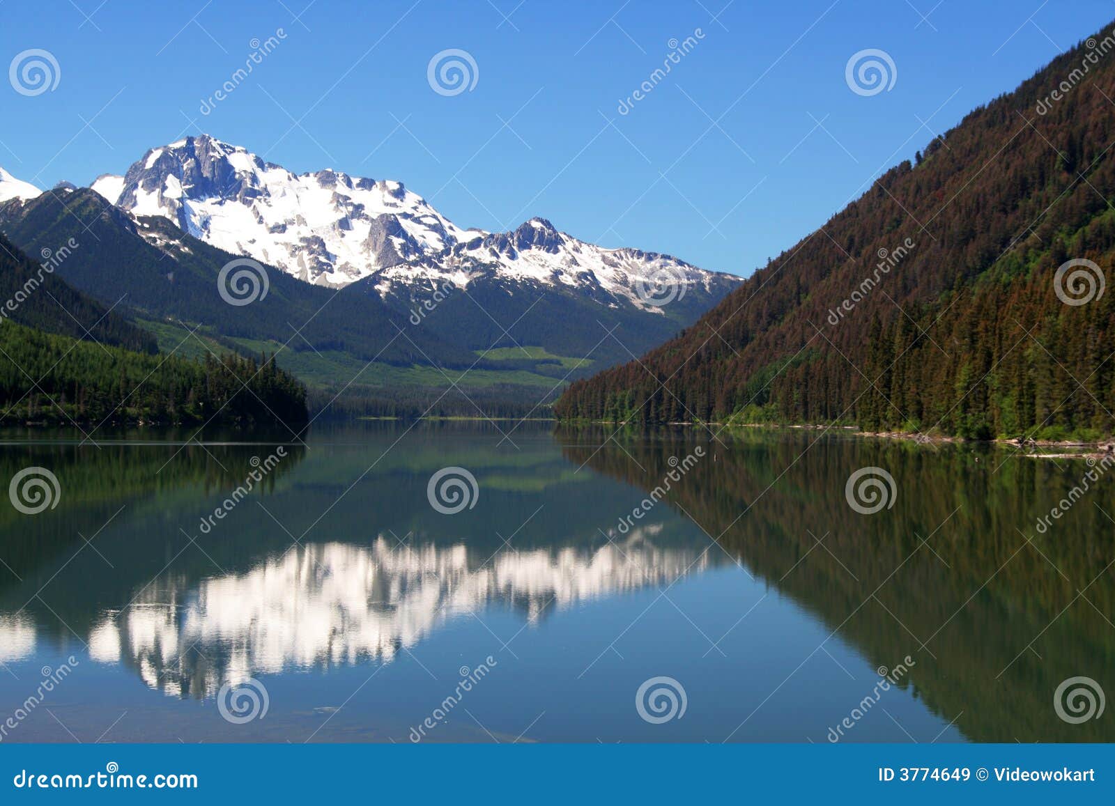 Mountain, Lake and Reflection Stock Image - Image of mountains, hope ...