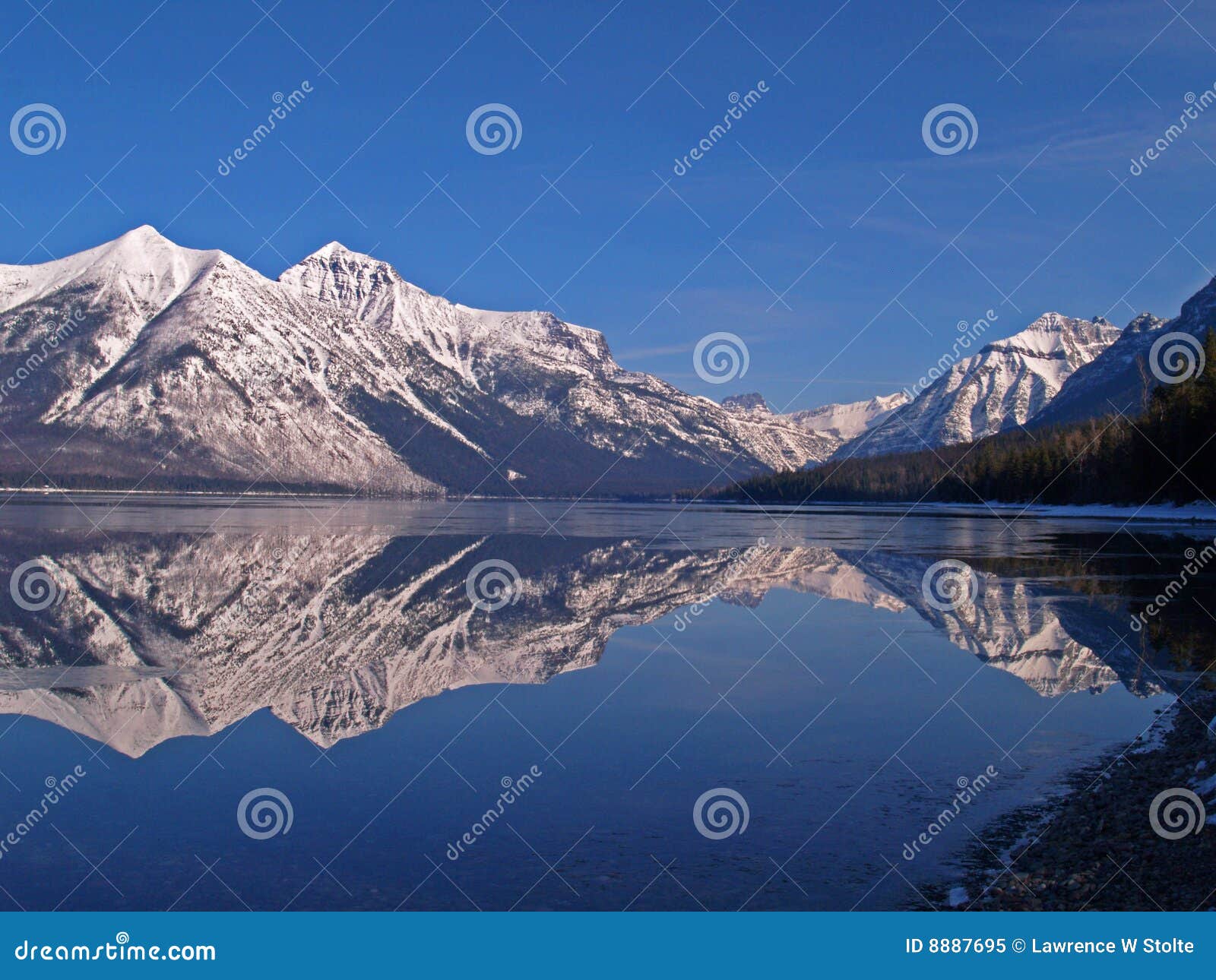 A Mountain Lake Reflection stock image. Image of like - 8887695