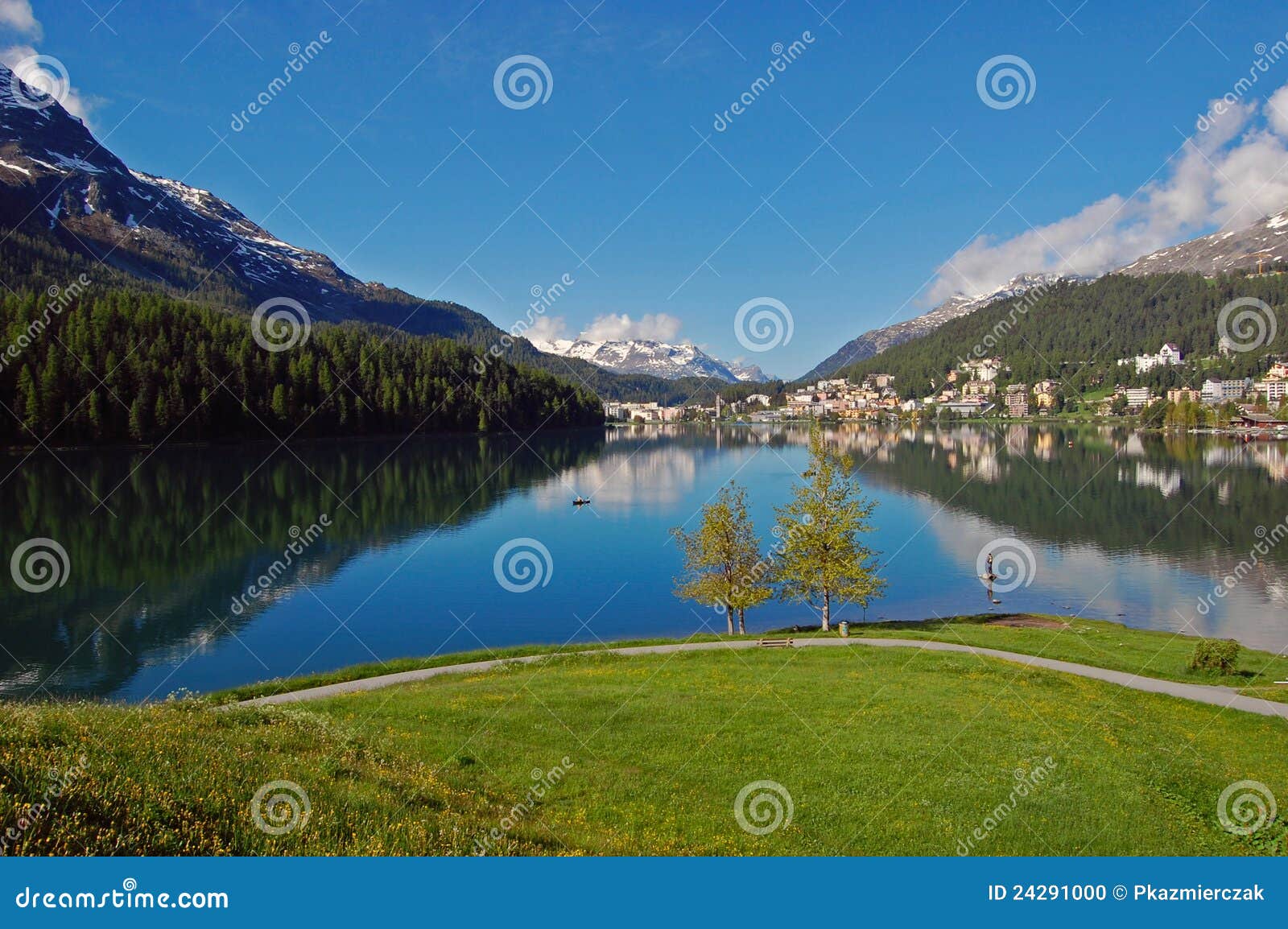 Mountain Lake in St. Moritz, Switzerland Stock Photo - Image of beauty ...