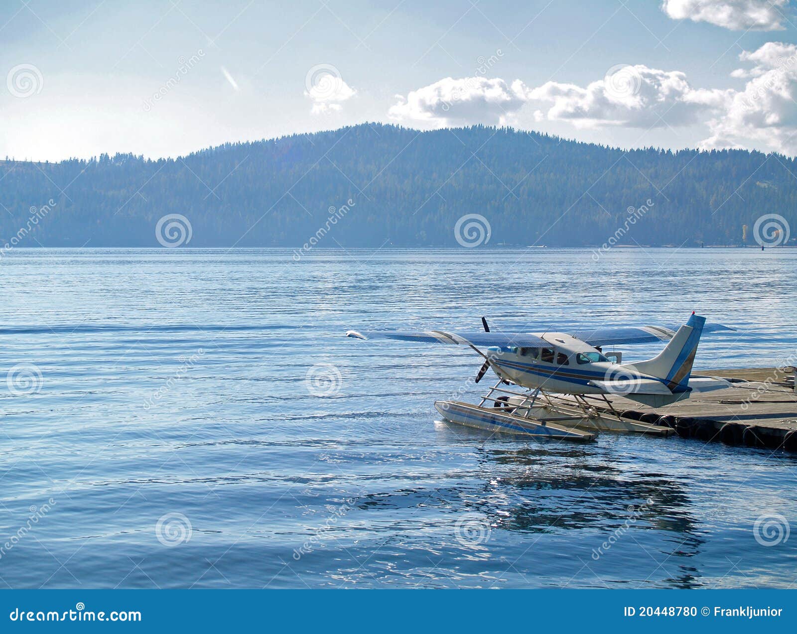 A Mountain Lake with a Water Plane Stock Photo - Image of mountain ...