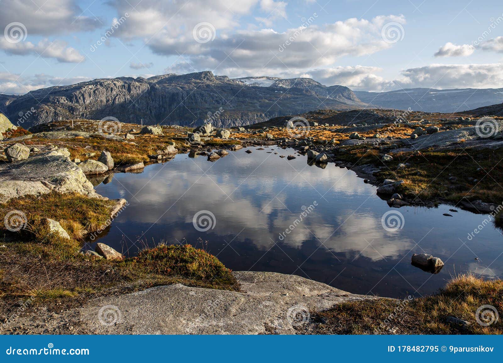 Mountain Lake. Water Surface Surrounded by Rocks Stock Image - Image of ...