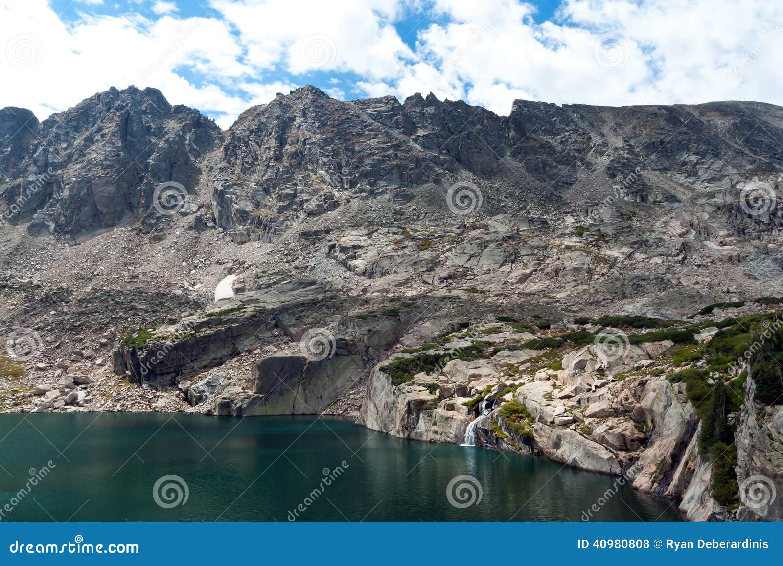 Mountain Lake and Waterfall Landscape Stock Photo - Image of health ...
