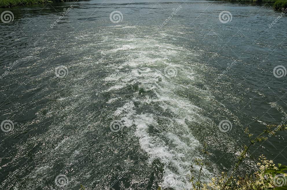 The Mountain Lake into Which the River Flows Stock Image - Image of ...