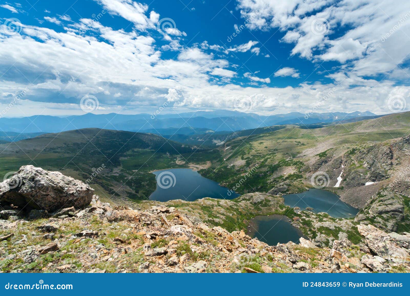 Mountain Lakes And Cliffs In The Mountain Range Of Seven Sisters ...