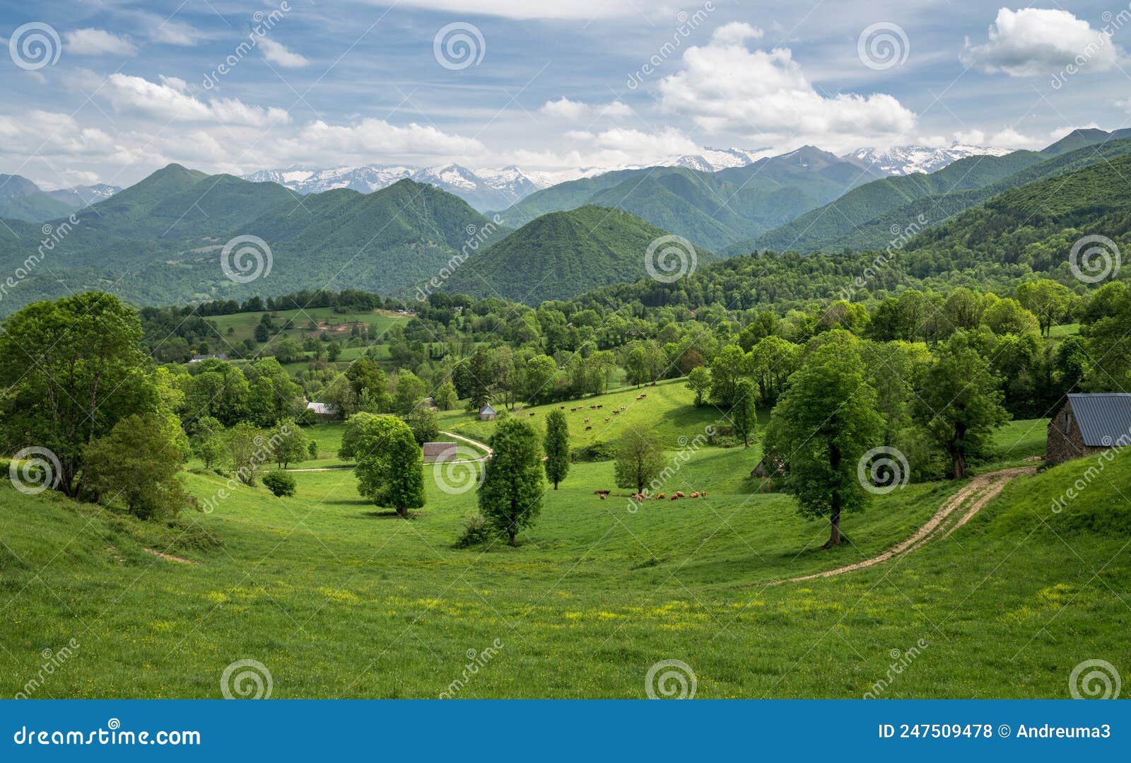 Mountain Landscape in Ariege Pyrenees France Stock Photo - Image of ...