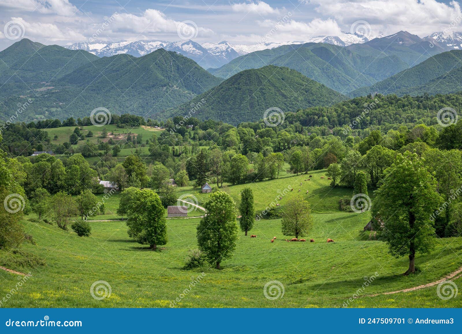 Mountain Landscape in Ariege Pyrenees France Stock Image - Image of ...