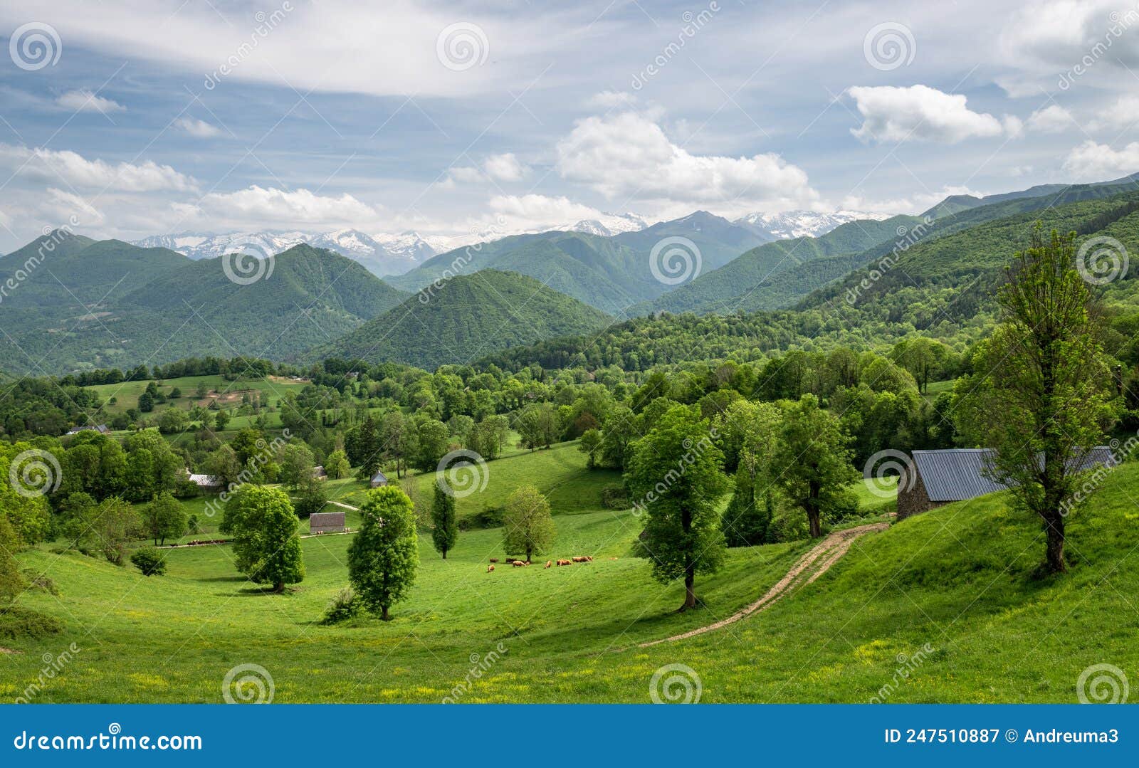 Mountain Landscape in Ariege Pyrenees France Stock Image - Image of ...