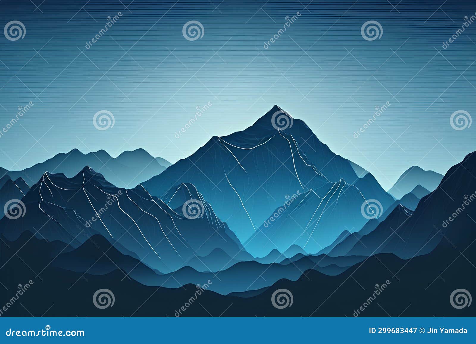 Mountain Landscape with Blue Mountains. Vector Illustration. Eps 10 ...