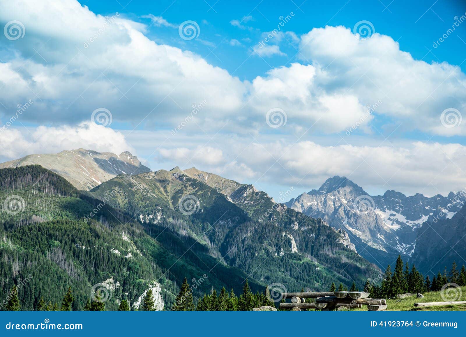 Mountain Landscape with Blue Sky and Clouds. Stock Photo - Image of ...