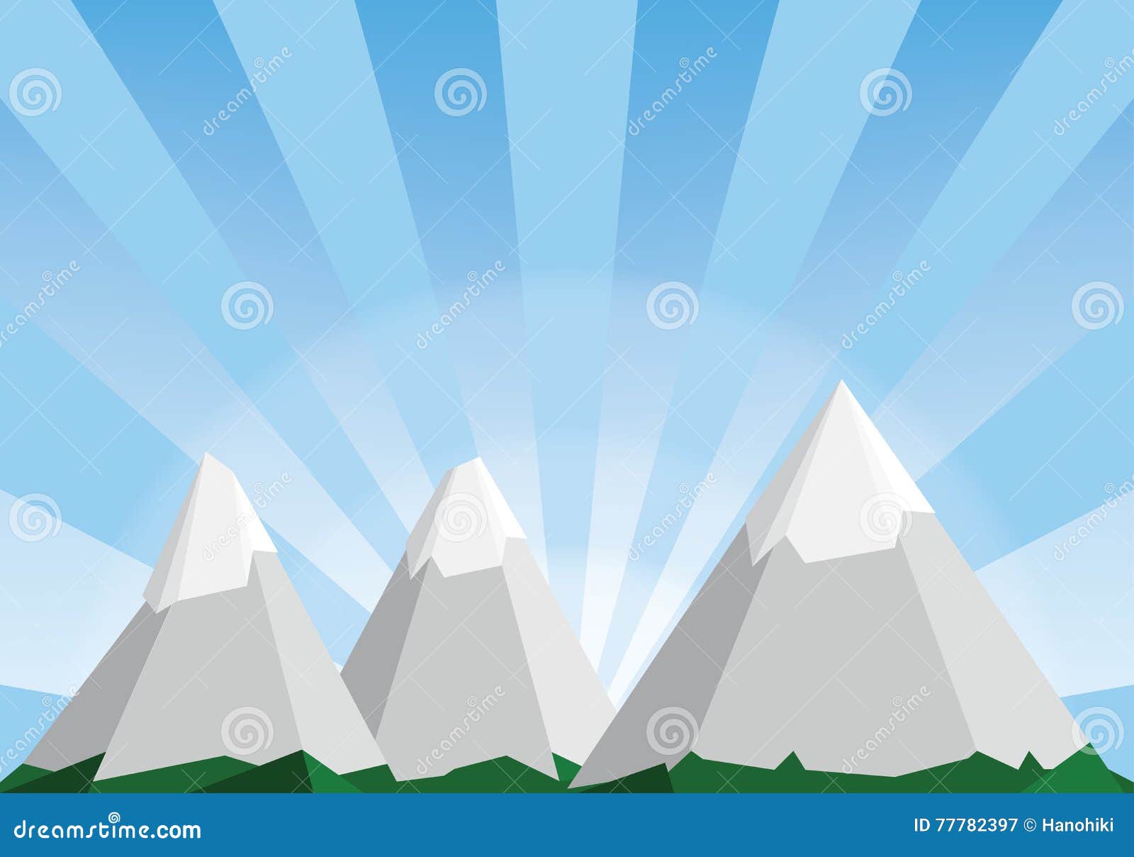 Mountain Landscape Cartoon Illustration, Low Poly Background Stock ...