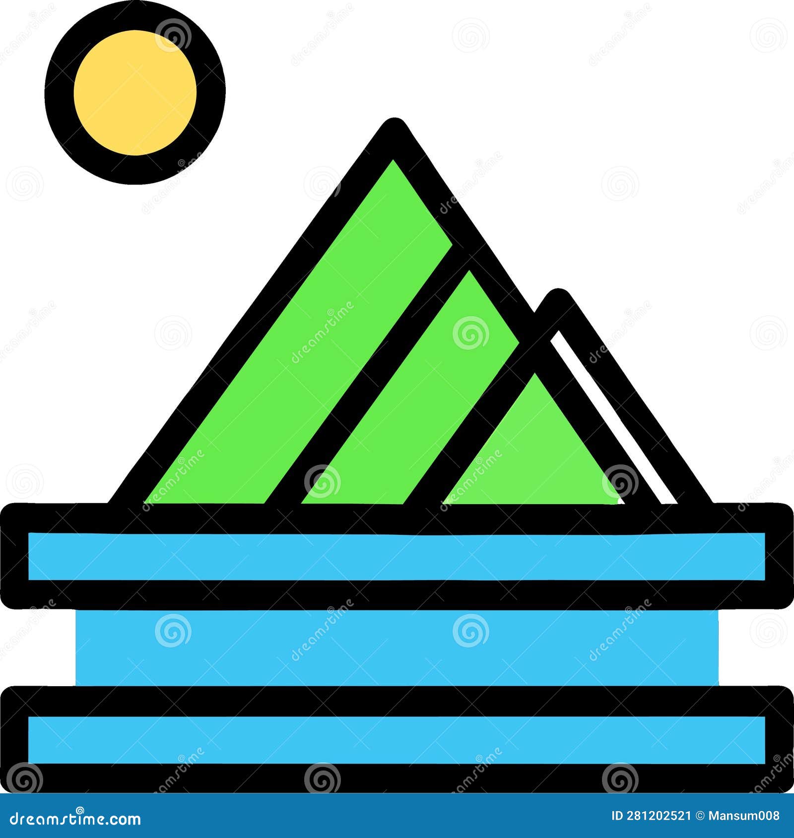 Mountain Landscape Cartoon. Simple Illustration Stock Illustration ...