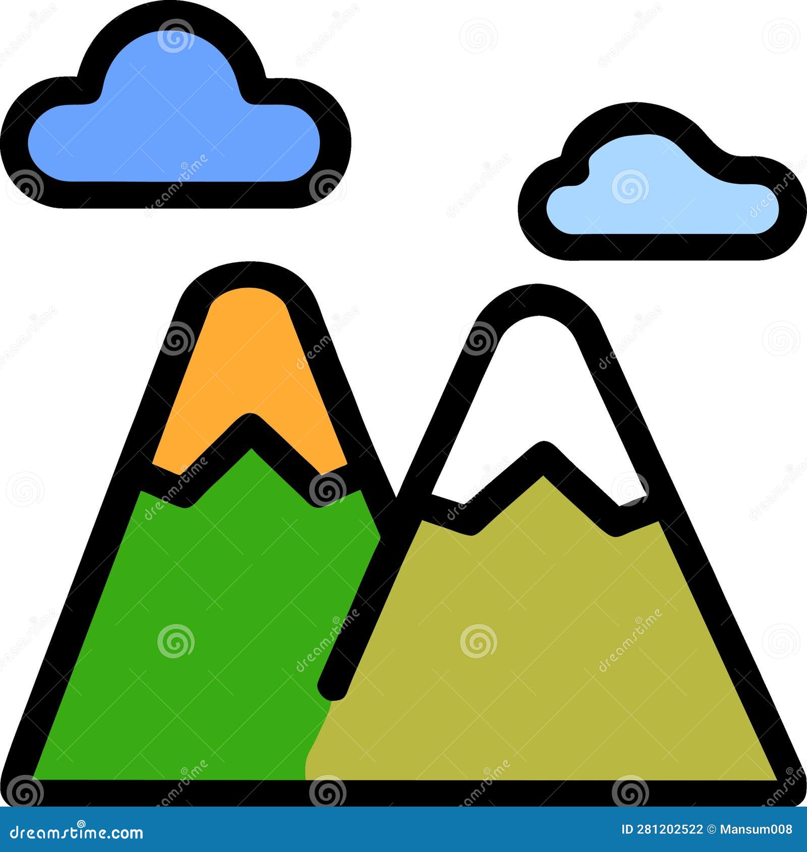 Mountain Landscape Cartoon. Simple Illustration Stock Illustration ...