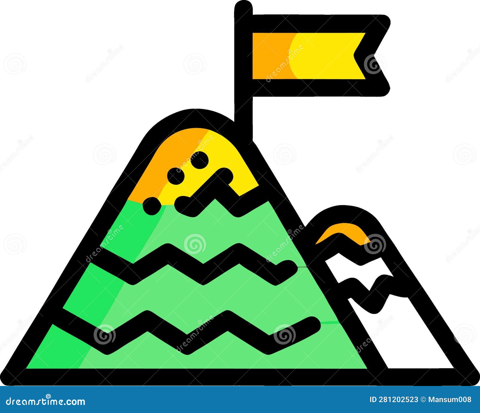 Mountain Landscape Cartoon. Simple Illustration Stock Illustration ...
